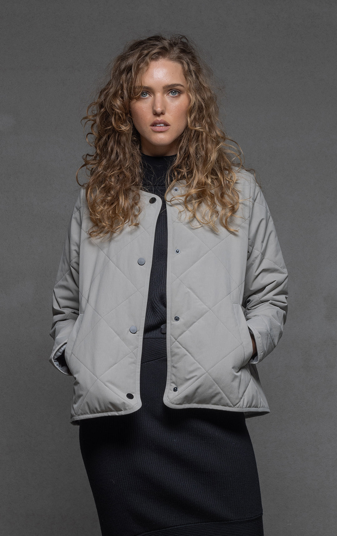Stylish & Quilted Cosy Relaxed Primaloft Insulation Cropped Jacket ...